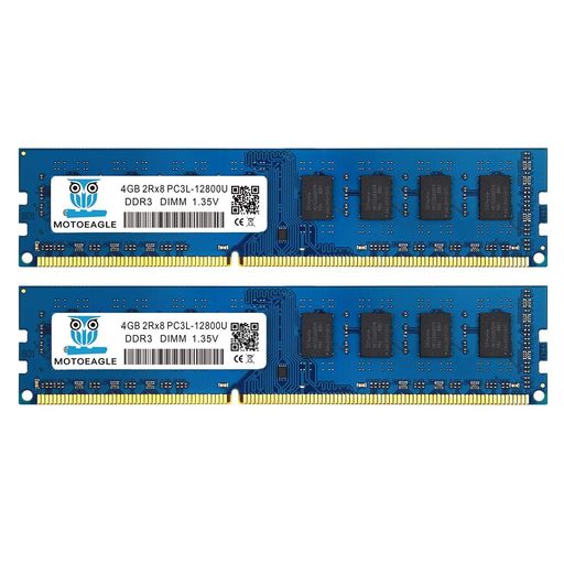 【メモリモデル】DDR3L 1600 MHz 4gb,PC3L 12800U 8GB Kit (4GBx2枚) 240Pin,デスクトップPC用メモリモジュール,AMD、Intel、Macシステムに適用されます 【二重電圧をサポートします】...