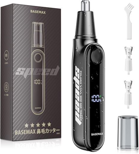 鼻毛、耳毛 【100日連続使用可&amp;Type-C充電&amp;LCDスクリーンを搭載】鼻毛カッターに高性能500mAhの大容量バッテリーを搭載しており、低消費電力で、付属のType-ケーブルでフル充電した場合、1日1回約1分間の使用で...