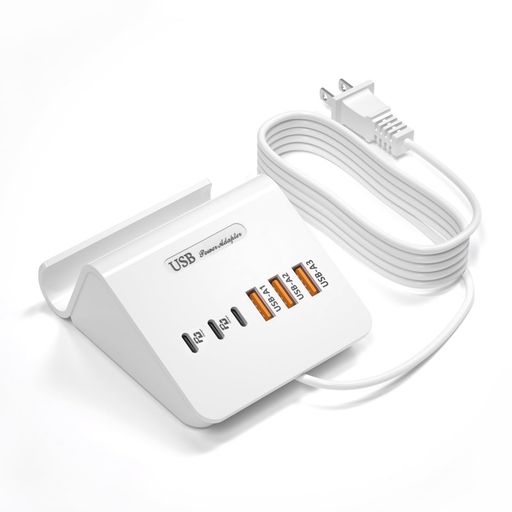 【6ポートUSBコンセント】本製品は3つのUSB-Cポートと3つのUSB-Aポートを備えており、最大合計35Wの出力で6つのデバイスを同時に充電および給電できます。各デバイスに智能的に電流を分配します。独自のスタンドデザインでスマートフォン...