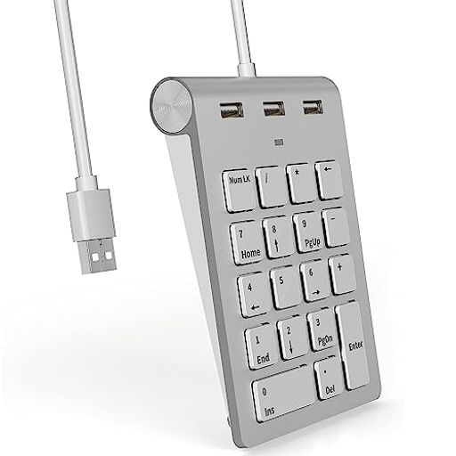 超薄型でコンパクトなサイズ:数字キーパッドとUSBハブ機能を備えた有線テンキーは、コンパクトなサイズでスペースを取りません。薄型でコンパクト、バッグやポケットの中に入りやすい、仕事やレポート作成など、外での仕事に大活躍。 ハブを備えた多機能...