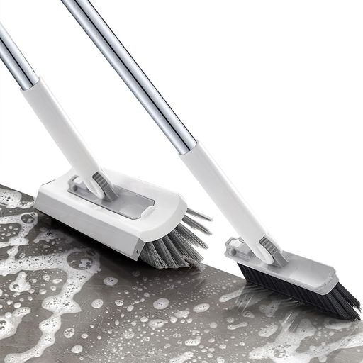 【3in1多機能デザイン】 このデッキブラシは、1本で「掃く」「洗う」「水切り」の3役をこなす多機能設計です。従来のブラシやモップのように複数の道具を使い分ける必要がなく、これ1本で家中の清掃がスムーズに行えます。ブラシ部分でしっかり汚れを...