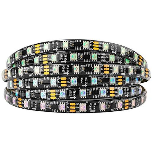 「アドレス可能」ドリームフルカラーLEDテープので、60Leds/mの300個ピクセルはすべて自分の色と高輝度があります。そして、1つのWS2811 ICが3つのLEDを制御します。256高輝度表示と24-bitカラー表示。お客様は自分で好...