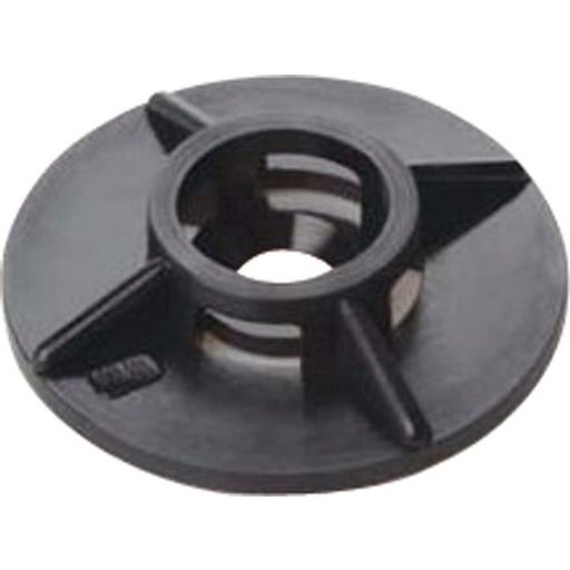 色:黒 使用結束バンド幅(mm):~4 下穴径(mm):4.5 裏側に粘着テープ付 ナイロン66