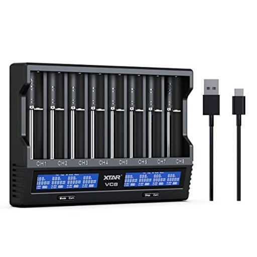 【対応電池】リチウムイオン電池/ニッケル水素電池/ニカド電池を同時に対応できます。3.6V/3.7Vリチウムイオン電池10440/ 14500/ 14650/ 16340 / 17335/17500 / 17670/ 18350/ 1849...