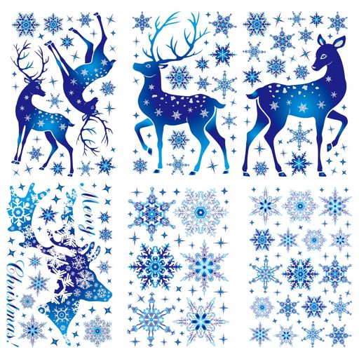 セットの内容:クリスマス静電ステッカー*5セット。4セットクリスマストナカイステッカ+1セット雪の結晶シール 再利用可能:このクリスマス窓飾りステッカーはPVC材料で作られ、再利用可能です。 貼りやすくて剥がせるのも簡単です:静電吸着原理を...