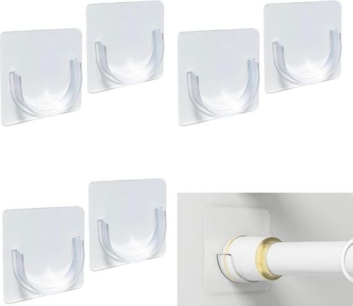 高品質:質が高くABSを採用しており、頑丈で耐久性もありますので、長くご使用いただけます。また、防水で、さびにくく、浴室でも設置できます、とても便利です。 3.5cmまでの伸縮ロッドエンドに適合 [穴あけ不要&amp;簡単取り付け】裏面のフ...