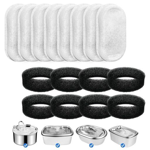 毛の除去、重金属の除去、高い吸着能力、長持ちします 【セット内容】8個のフィルターと+8個のプレフィルタースポンジが含まれています。 【素材】ココナッツシェル活性炭と高密度繊維綿を使用しており、水中の毛や重金属を効果的に除去し、水の味を改善...