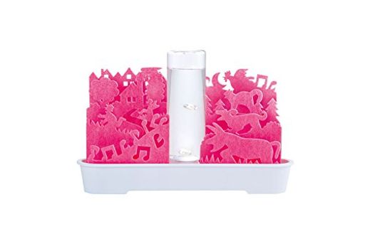 サイズ:幅26x奥行6x高さ17cm 材質:フィルター/特殊繊維、トレイ・キャップ/ポリプロピレン、ボトル/PET 加湿能力:コップ約20杯分