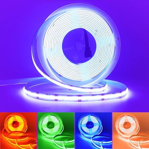 均一な光と暗点なし: Clearhill 24V 10mm幅 COB RGB LEDテープライトは、1メートルあたり576LEDの高密度配置を特徴とし、合計1728個のチップ(赤色576個+緑色576個+青色576個)を集積しています。従来...
