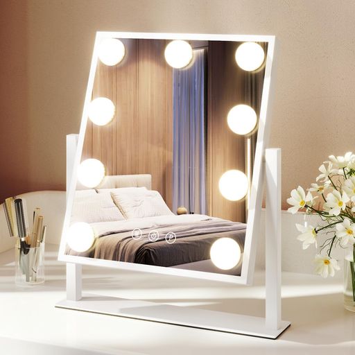 メイク 🌟【高輝度LED電球】12個LED電球が搭載され、時間や場所を気にせず、美しいメイクををお楽しみいただけます。 🌟【USB給電式】自宅などの固定場所には付属したUSBケーブルで電源接続してLEDライト...