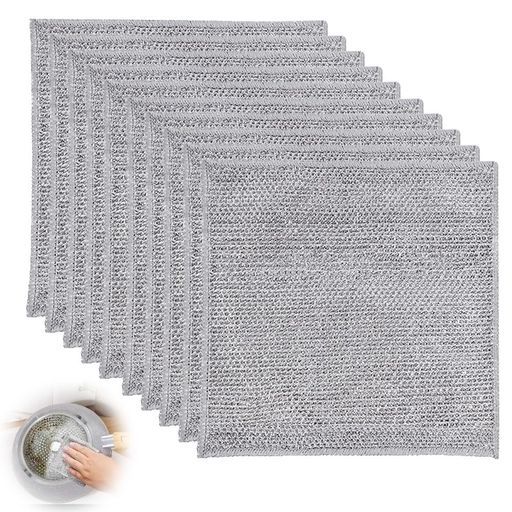【商品仕様】数量:ワイヤー食器洗いタオル*10枚、サイズ:20*20cm、カラー:シルバー 【高品質の素材】キッチンワイヤーふきんは高品質の不織布材質を用いて作られ、丈夫で耐久性があり、吸水性が強い、耐摩耗性、速乾性。強力な吸収力を持ってお...