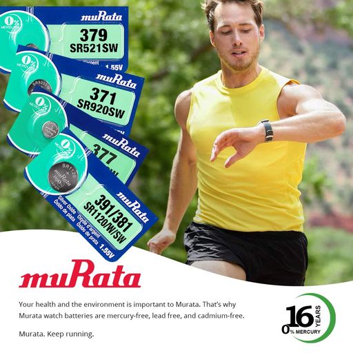 ムラタ(旧ソニー)製電池1.55V直径6.8mm高さ2.1mm18mAhSR621SW(364)5個1シート