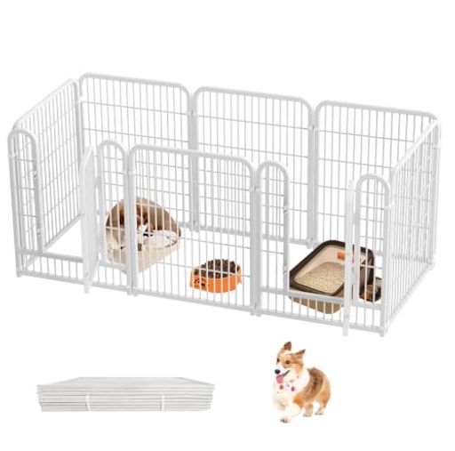 無 【あらゆるサイズのペットに対応】この囲いは、あらゆるサイズの犬だけでなく、ウサギ、猫、アヒルなど、他の動物にも必要に応じて組み立てることができる。さまざまなペットに使用できます。さまざまな状況で使用でき、塗装された外層が錆を防ぎ寿命を延...