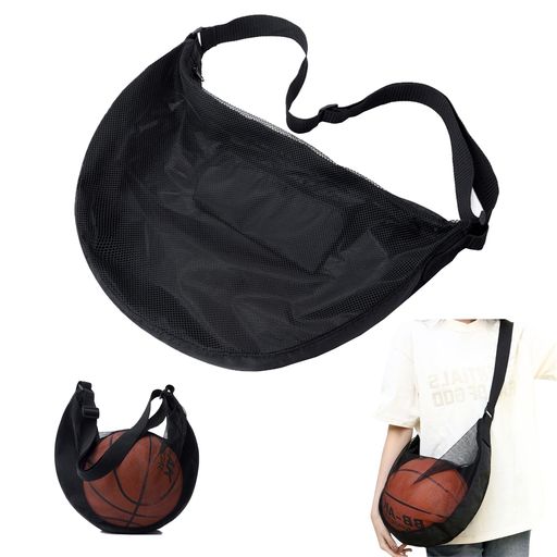 【大容量収納】ボール収納バッグのサイズは50x36cmで、デザインは黒です。手で持っても、肩にかけても持ち運べます。内部の防水ジッパーポケットには、スマートフォン、鍵、ポンプの針などの小物を収納できます。ジッパーデザインなので収納や持ち運び...