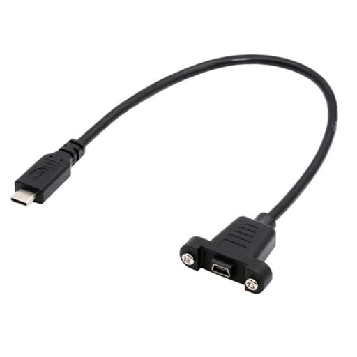 コネクタA:Mini USB2.0メスデュアルスクリューロックパネルマウント。コネクターB:USB Type-Cオス。 パネル取り付け:USB-Cをキャビネットデバイスに接続し続けるための優れたソリューションです。 Mini USBオスケー...