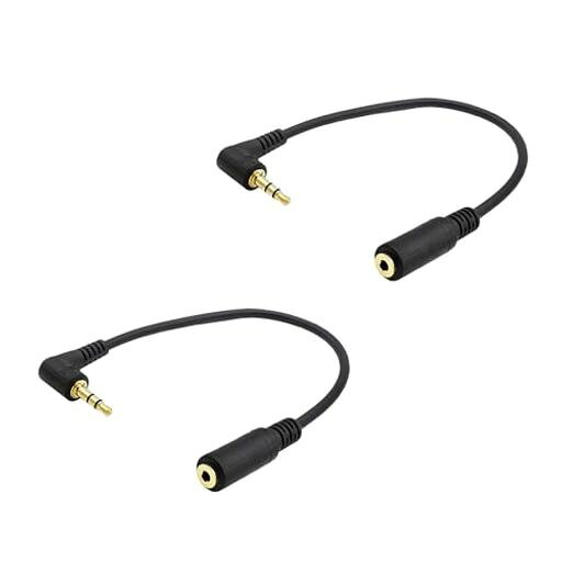 【2.5mmから3.5mmへ変換】 2.5mmオス端子を3.5mmメス端子へ変換するオーディオ変換ケーブルです。2.5mm端子を持つ機器に、3.5mmプラグ付きのイヤホン・ヘッドホンなどを接続したい時に使用できます。 【L字型プラグで使いや...