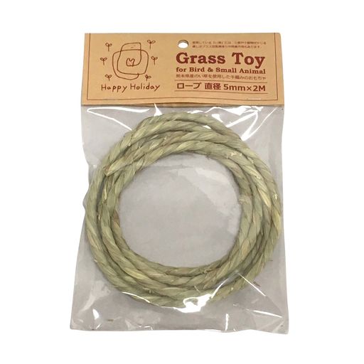 ●小鳥や小動物たちがかじる為の天然い草を使った安全で楽しいおもちゃ ●ロープ状のおもちゃケージ内での移動用や放鳥時のおもちゃにも