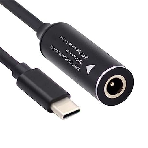 5.5x2.1mm DCジャック入力からUSB-C Type-C電源プラグ充電ケーブル、ノートパソコン用電話PD9V 15V 20V用 Type-C PD および QC2.0/QC3.0/DCP/PE+1.1/PE2.0/FCP/AFC/S...