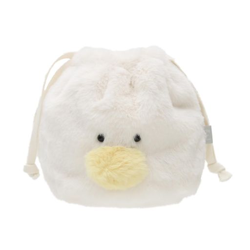 おとぼけ顔が可愛い8分音符すふれあにまるのもこもこポーチ 巾着型で、バックインのポーチとしてはもちろん!!ちょっとのお出かけにも使える優れもの◎ ギフトとしてもオススメのアイテムです。