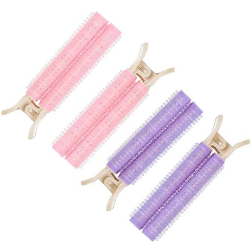 【マジックカーラーの材質】本体:PP、ナイロン、クリップ:鉄。 【内容】4個マジックカーラー。直径約2.5cm長さ約10cm。色:ピンク、パープル効果:エア前髪。 【使いやすい】髪に無害、前髪を手巻きカーラーに巻くだけで簡単に自然なパーマが...