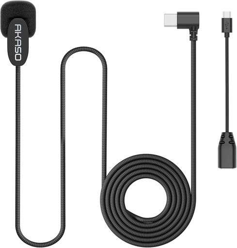 TypeCインターフェイスとマイクロUSBインターフェイスを備えたAKASOカメラに適した外部マイクです。 効率の良い全指向性マイクで、多角度の方位からの音声も集音します。優れた集音性。