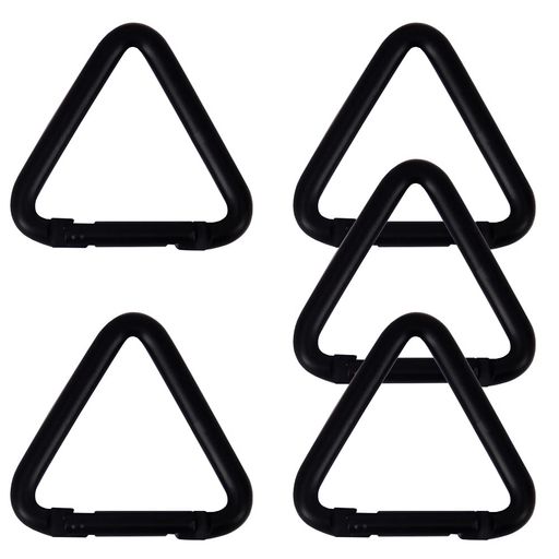 パッケージ内容:5個セットカラー:ブラック形:三角タイプ材質:アルミ合金サイズ:縦33.5mm横32mmグラム重量:単重2.8g バックパックやベルトに簡単に取り付けられ、スムーズな操作が可能です。ファッションアクセサリー、腰に付けてアクセ...