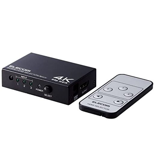 4K60Hz(18Gbps)、HDCP2.2対応により4KモデルのHDMI(R)ポート不足を解消できるHDMI切替器です。 専用ACアダプター付属により安定した動作を実現、また付属のリモコンにより離れた場所からの入力切替操作が可能です。 放...