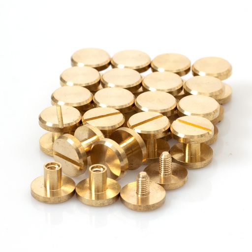 【サイズ】 10×4×5MM 【材質】真鍮 【パッケージ内容】:真鍮 シカゴスクリュー 20個 、プラスチックケース:1個。 【用途】DIYレザークラフトやブックバインディングに広く使用されています: このレザーネジはDIY手芸の装飾にオー...