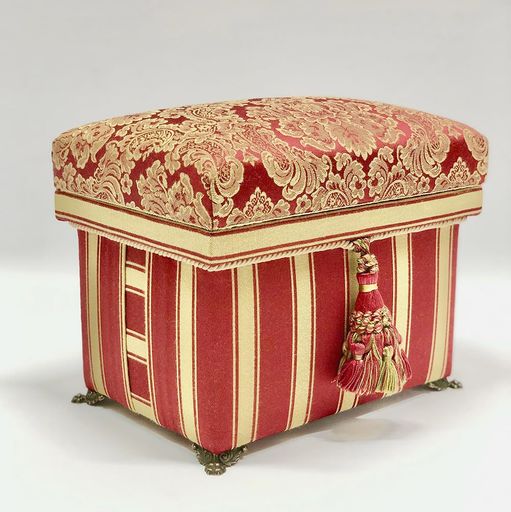 24cmx17cmx20cm ヴィラレアール「ダマスクレッド」 ダマスク柄 贈り物に 手づくり