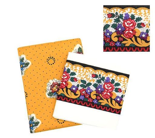 サイズ(約):生地106cm幅x50cm、ギャロンテープ6cm(柄の部分)x1.5m 素材:綿100% 生産国:日本