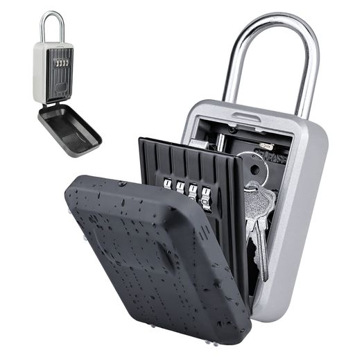 🔒使用簡単、便利なセキュリティボックス:暗証番号機能を採用し、4桁の暗証番号を自由に設定でき、10000通の暗証番号から、お好きな組み合わせに変更ができます。暗証番号がわからないと開けません。ゴム製の防水カバーがあるので、ダ...