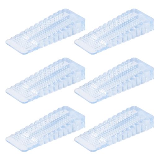 □【パッケージ内容】ドアストッパーx6。【カラー】クリア。 □【サイズ】9.5x4x1.5cm。 □【シンプルでおしゃれ】複数箇所に設置できる6個セット!クリアカラーなのでお部屋の景観を損なわないのも嬉しいポイントです。 □【機能性】スライ...