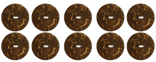 品番:AZOCO-0011 素材:ココナッツ サイズ:15mm10個入り 色・柄:Col.00ブラウン 穴:2つ穴