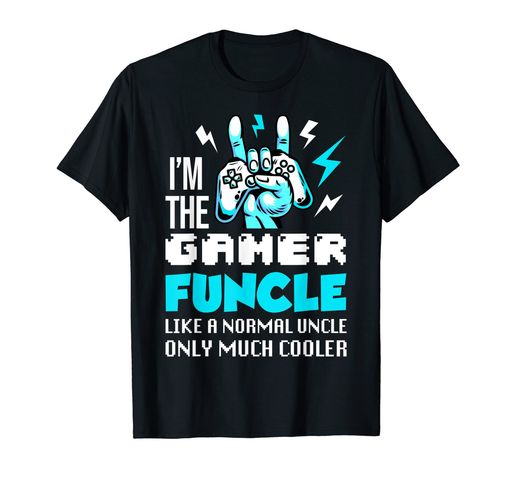 I'm The Gamer Funcle Cool Uncle Funny Uncle Familyは、ゲーミングコントローラーを持ったゲーマーの手のイラストと、クールなゲーミングフォント、そして側面にダーダーの要素が入った素晴らしいブルー...