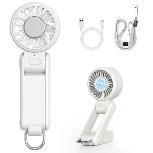 🌀【4級強力風・氷敷機能】ハンディ扇風機には4段階の風力調節機能とアイスパック機能が統合されており、微風から強風まで幅広い選択肢を簡単に楽しむことができます。電源ボタンを押すだけで、弱、中、強、超強の4段階の風力モードを自由...
