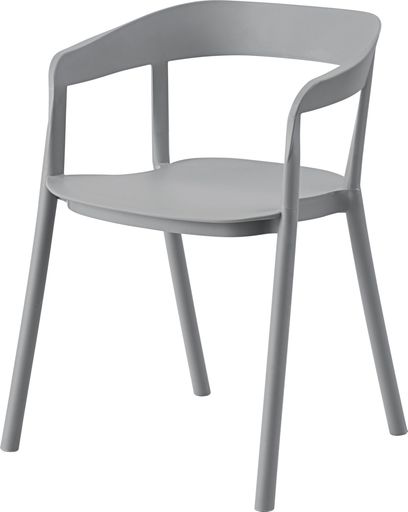 サイズ(cm):W57xD51.5xH76xSH46 材質:ポリプロピレン モノトーンで飽きのこないシンプルな樹脂製のアームチェア。手入れのしやすさも魅力です。