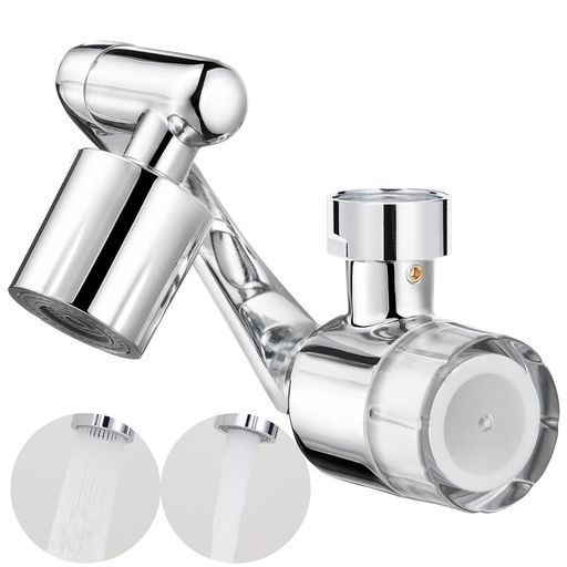 【2WAY水流切替ノズル】吐水口を軽く回すだけで、微細気泡で水跳ね軽減「泡沫モード」と、頑固な汚れを洗い流す「シャワーモード」を簡単に切り替える 【全方向スムーズ回転】あらゆる角度にスムーズに回る蛇口。延長パイプで高さも調節でき、大きい物や...