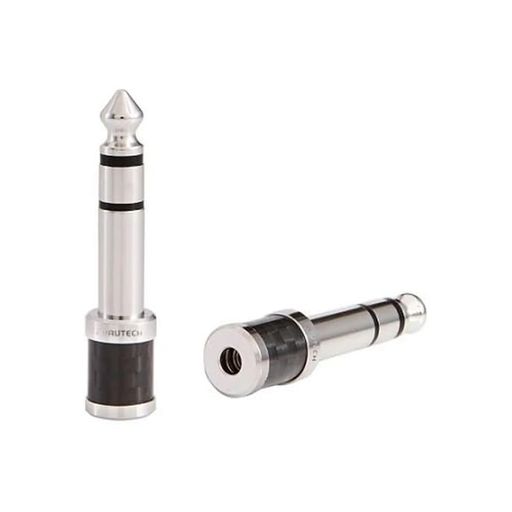 3.5mmステレオミニプラグを6.3mm標準プラグに変換。 導体:RoHS指令適合ロジウムメッキ処理α-燐青銅および銅合金 絶縁:POM樹脂 ハウシング:非磁性ロジウムメッキ処理α-銅合金カーボンファイバー仕上げ 外部寸法:9.6mmφx4...