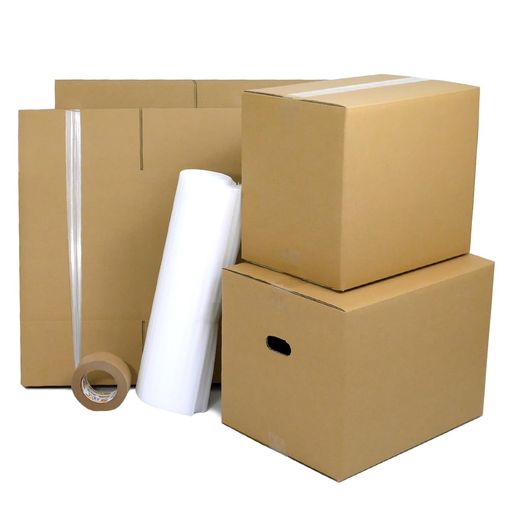 ダンボール大5枚:120サイズ手掛け穴付き(外寸:450x330x335mm5ミリ厚)、ダンボール中10枚:100サイズ(外寸:385x275x335mm5ミリ厚)、ミラーマット30枚(500x500mm)、クラフトテープ1巻