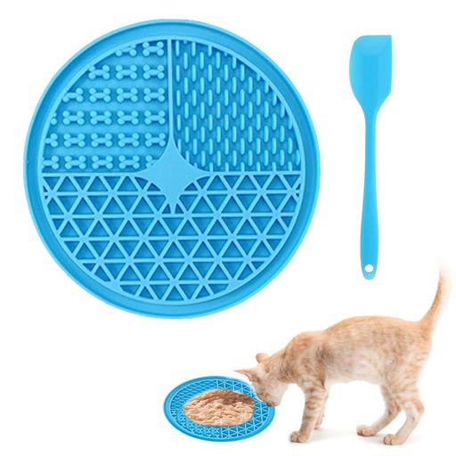 【商品仕様】サイズ:舐めパッド:直径約15cm厚さ:0.6cmカラー:ブルー;数量:舐めパッド+シリコンヘラの2点セット。 【安全安心な素材】この舐めパッドは安全で無害な高品質のシリコン製です。無毒無害で、陶器の食器とは違い、割れにくく、耐...