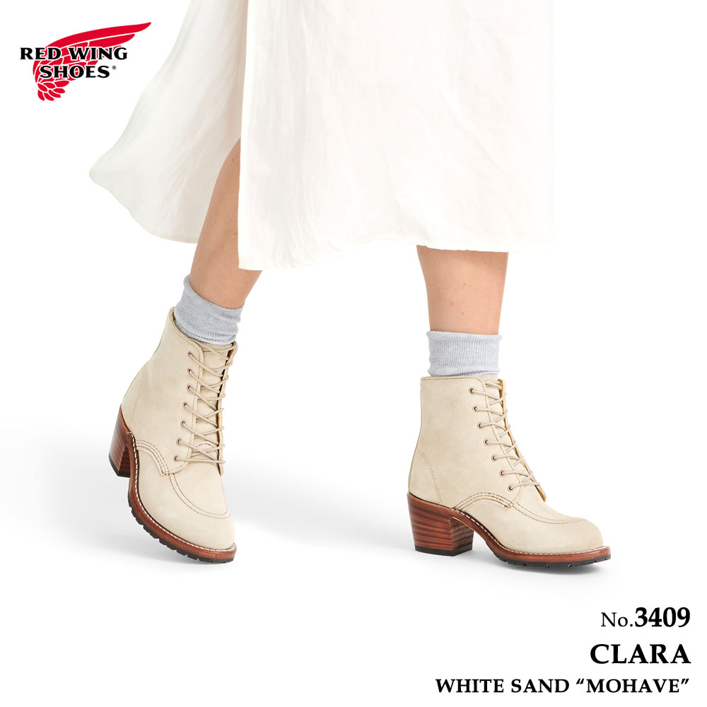 ブランド名 RED WING / レッド ウィング 商品名 CLARA クララ スタイルNo. NO.3409 カラー ホワイトサンド・モハヴェ 取り扱いサイズ 5.5インチ（22.5cm）-10インチ(27cm)*Bワイズ（※レディースモ...