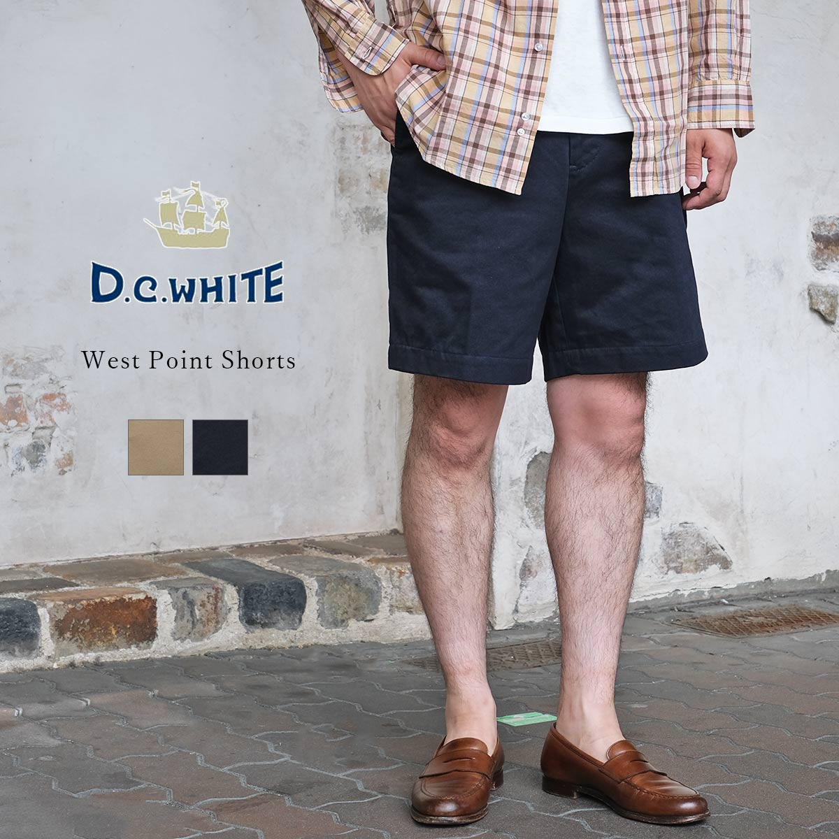 ブランド名 D.C.WHITE / ディーシーホワイト 商品名 West Point Shorts / ウエストポイントショーツ スタイルNo. D231751 カラー ・Beige・Navy 取り扱いサイズ 44・46・48・50 素材 ...