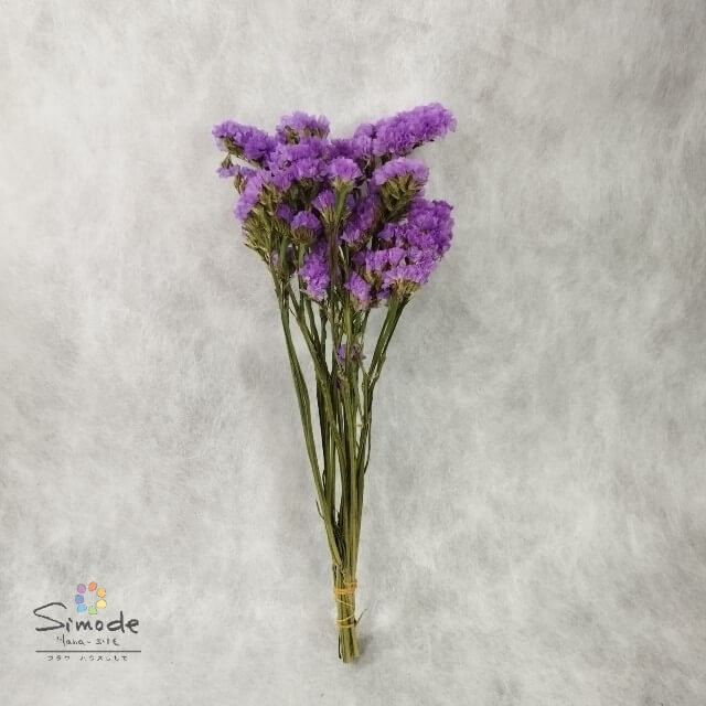※こちらの商品は、1.素材に厚みがあること　2.素材の性質上破損しやすいことをふまえ、宅急便でのお届けとなります。メール便での配送はお取扱いしておりませんのでご了承ください。 商品詳細 使用花材 スターチス紫　約5本 重量 約40センチ ※...
