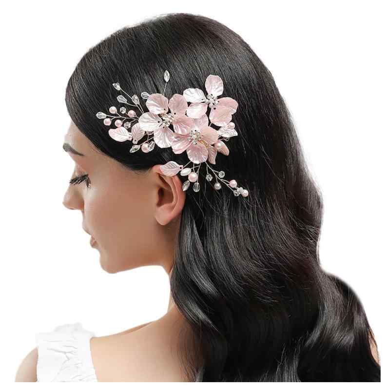FASELE 花びら フラワー ヘアークリップ ダックビルクリップ 前髪 ヘアアレンジ 花嫁 ブライダル 髪飾り 髪留め 発表会 ヘアアクセサリー 結婚式 パーティー 入学式 卒業式お花をモチーフとした素敵なヘアクリップです。中心にはパール...