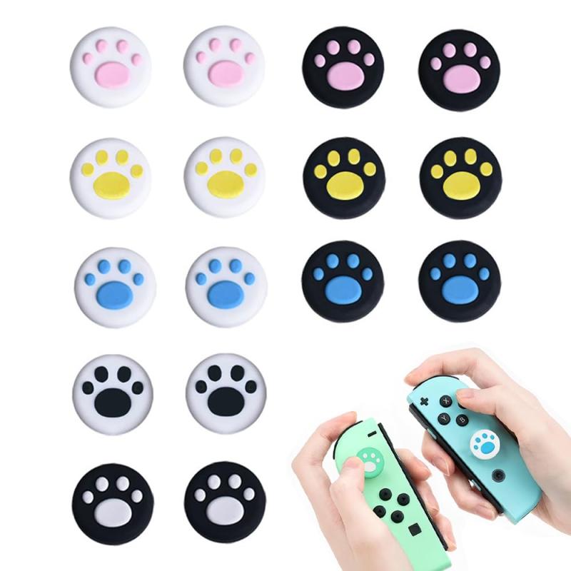Nintendo Joy-Con ジョイスティックカバー 猫の爪 猫手 ボタンカバー 肉球 コントローラー カバー シリコン素材 快適な感触 取り付け簡単 滑り止め機能 Switch/Lite/Oled用対応 16個セット 8色【セット内容...