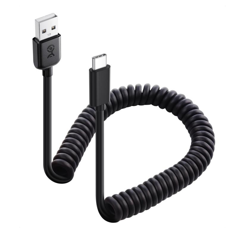 Cable Matters USB-A USB-C 伸縮ケーブル - 30-120cm、3A/15W高速充電・480Mbpsデータ対応、USBC 巻き取り設計/Apple CarPlay &amp; Android Auto/iPhone ...