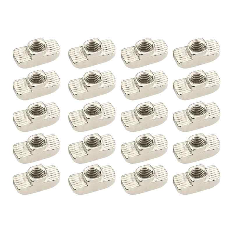 Tスロットナット T-ナット 20個入 炭素鋼材質 スライダーナッ Tスライダー アルミプロファイルアクセサリー 30レールアルミフレーム用 (M5)【欧規30型アルミフレーム専用設計】30mmシリーズ欧州規格アルミフレームに完全適合するT...