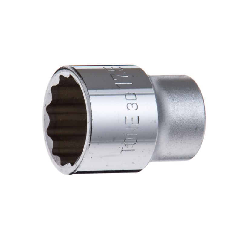 トネ(TONE) ソケット(12角) 3D-17.5 差込角9.5mm(3/8") 二面幅17.5mm対辺寸法(mm):17.5差込角(mm):9.5全長(mm):30