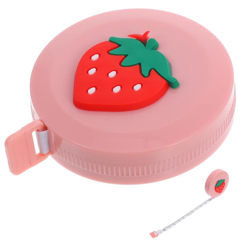 Happyyami 巻き尺 軟尺 1. 5m 両面目盛 イチゴ形 可愛い 小型 子供 女の子 レディース 裁縫 洋裁 定規 計測 手芸 軽量 胸囲測定 体型測定 学生 プレゼント 学校 ピンク【可愛いイチゴ形デザイン】イチゴ形のカワイイデザ...