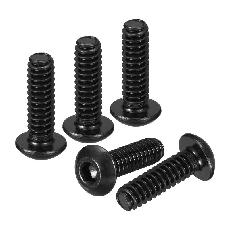 DTGN #10-24x5/8" ボタンヘッドソケットキャップスクリュー - 20個入り - ロードバイク マウンテンバイク 自動車 オートバイに最適 - 304ステンレススチール黒オキサイド - 六角ソケットドライ[内部六角ソケ...